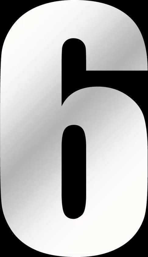Cijfer 6 - Set van 10 stickers - Lettertype Impact - Hoogte 5 cm ...