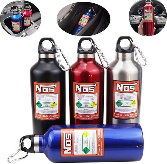 NOS Nitro Stikstof Drink Fles Aluminium Blauw 500 ml - Drinkfles voor ...