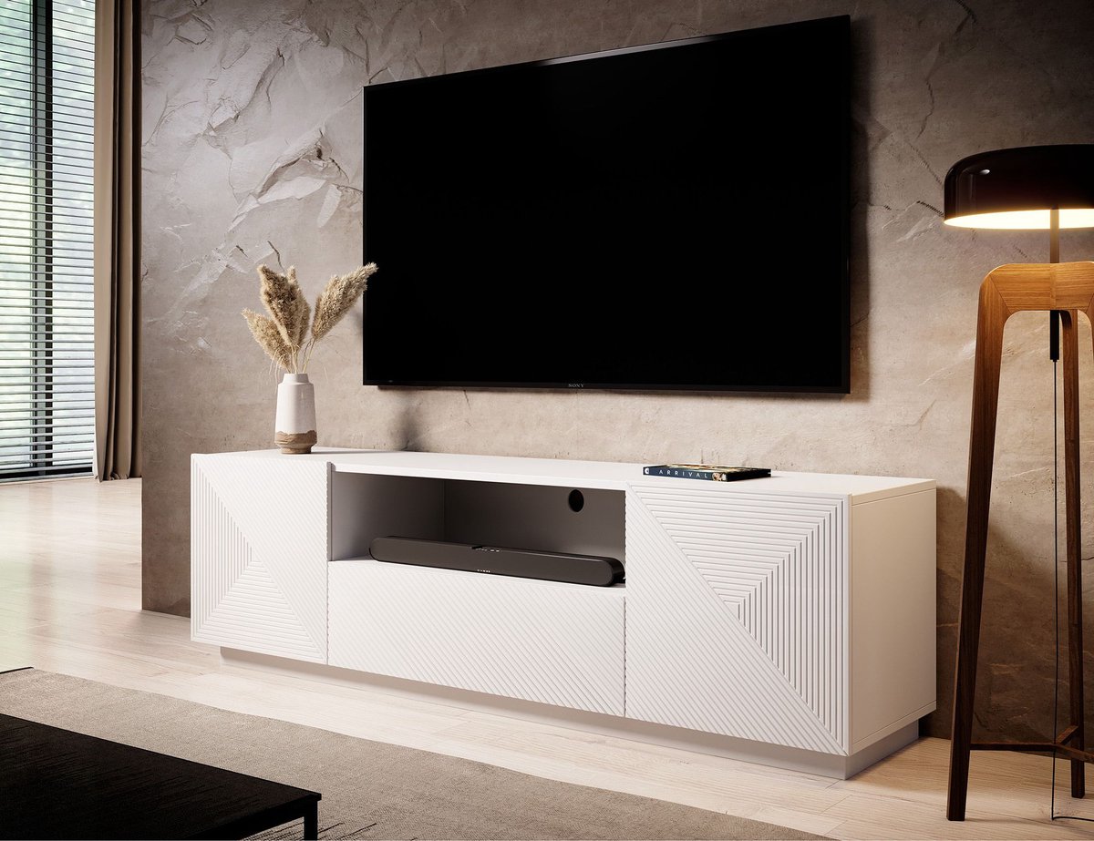 Meubella - TV-Meubel Astoria - Wit - 167 cm | bol