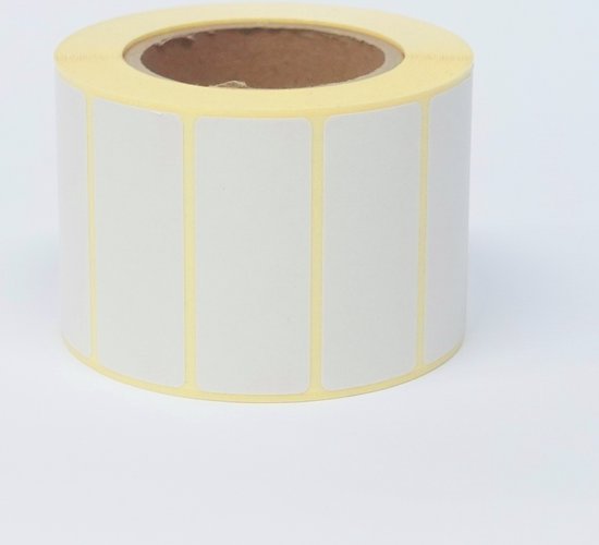 Blanco etiketten op rol - 1000 stuks, 50x20mm, wit - Thermisch transfer ...