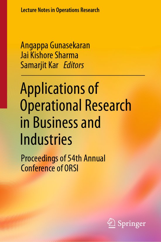 Lecture Notes in Operations Research- Applications of Operational ...
