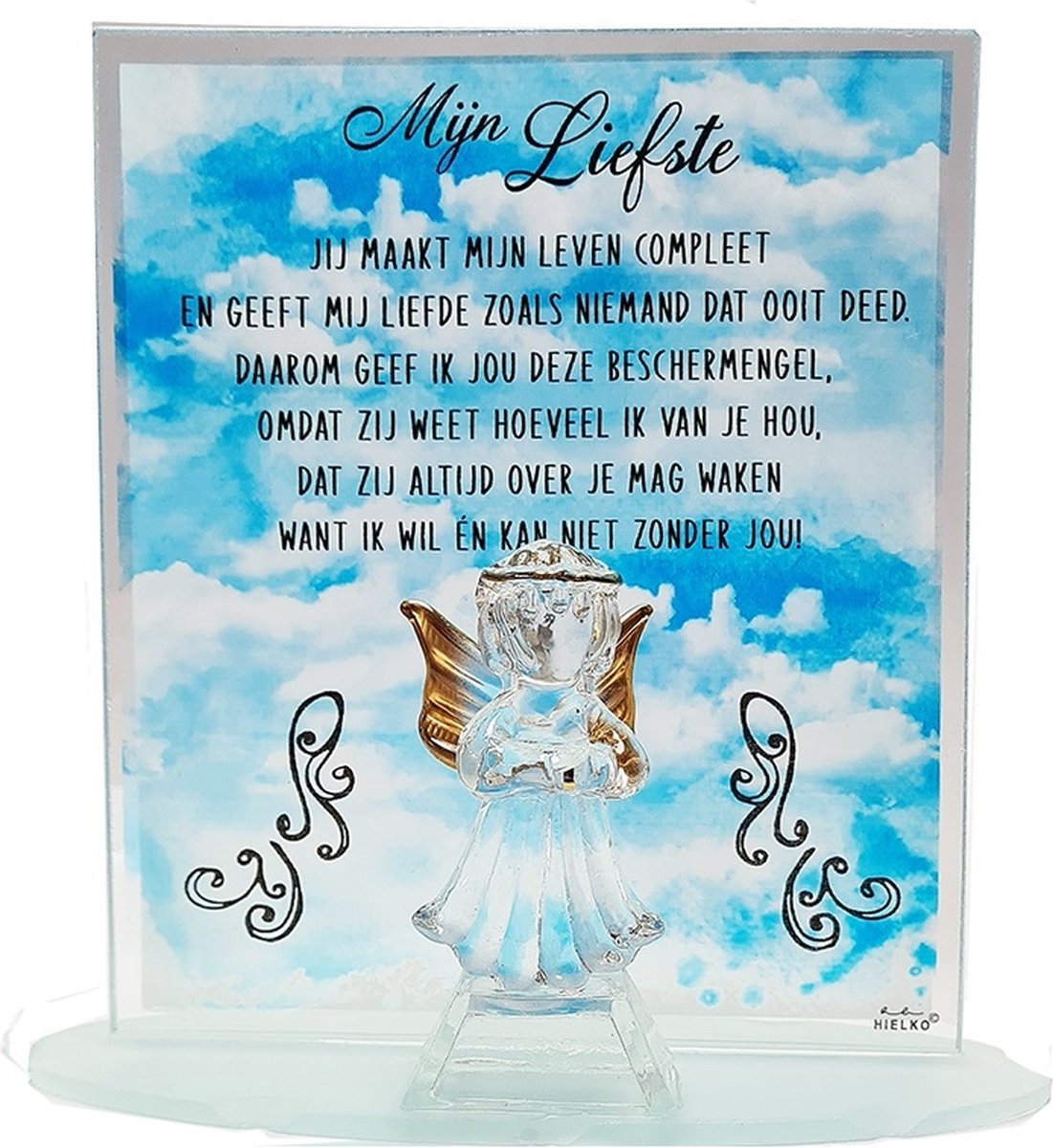 Beschermengel - Mijn Liefste - mond geblazen kristal glas - 22K goud ...
