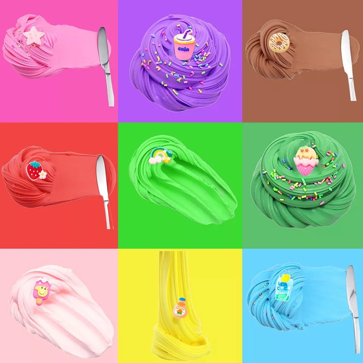 Fluffy slijm - Butter slijm - Slijm pakket 10x mixed kleuren - Slime ...