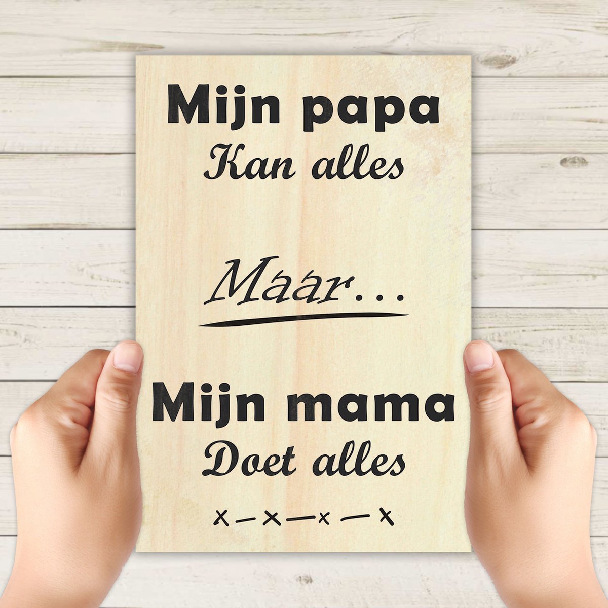Spreukbord - Papa Kan Alles Mama Doet Alles - Hout - Vintage - Grappig ...