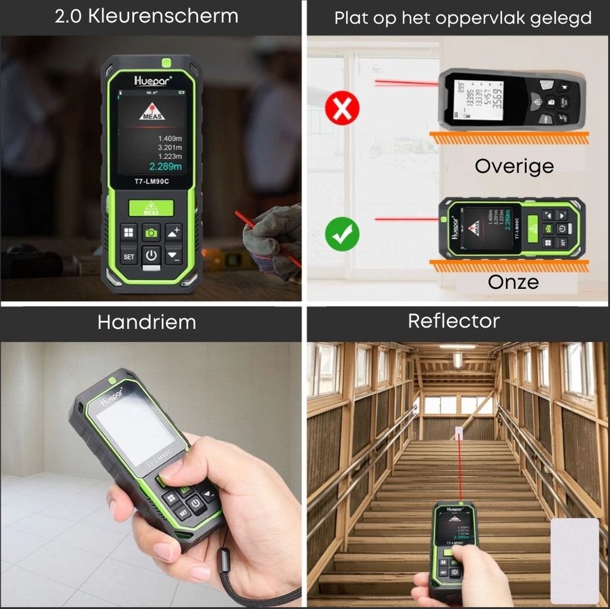 Huepar 90M Laser Afstand Meter Met Camera | Laser Afstand Meter ...