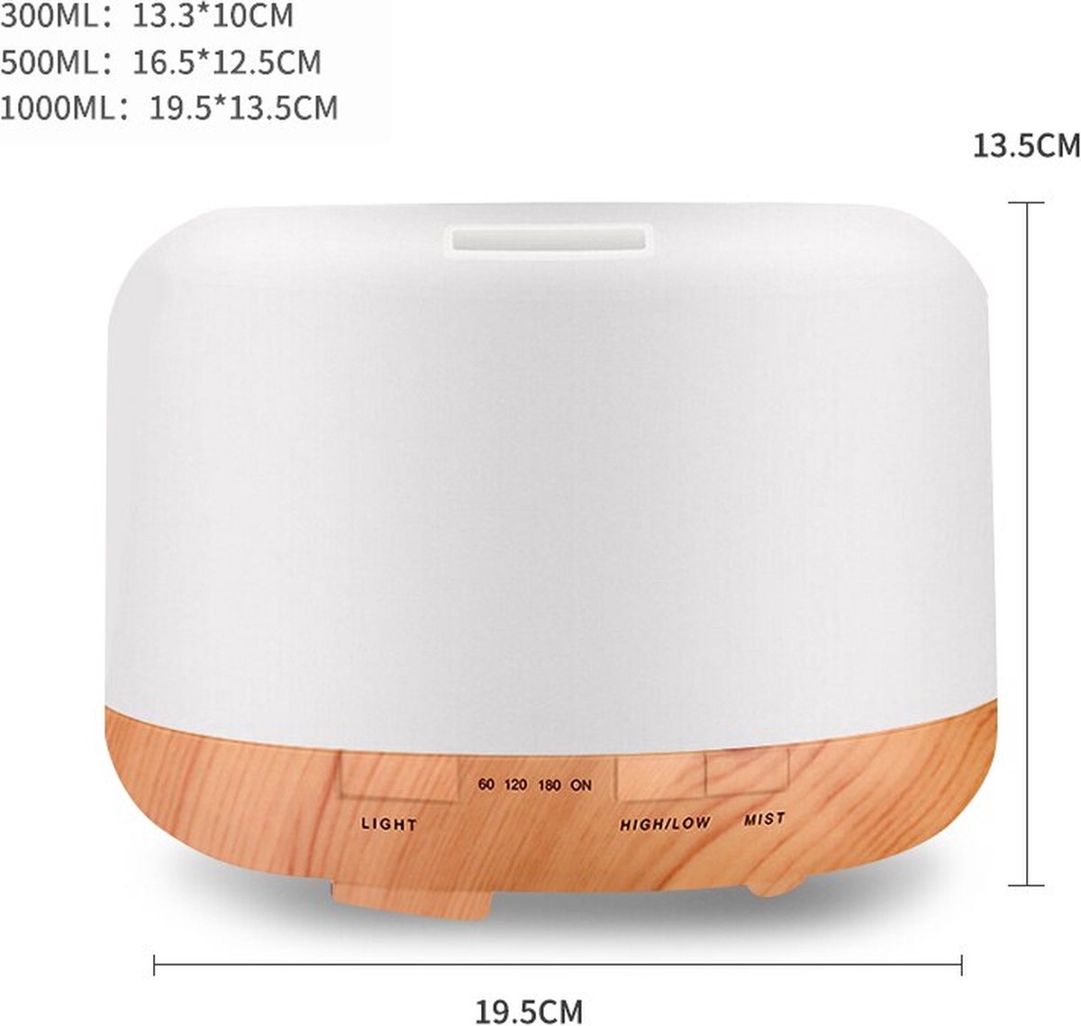 2 In 1 Luxe Lucht Bevochtiger Aroma Diffuser - LED - Met ...