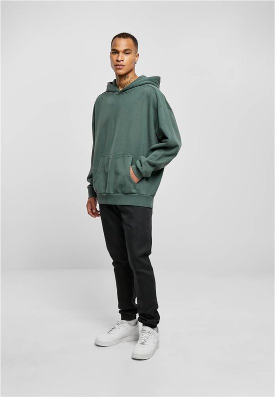 Urban Classics - Heavy Terry Garment Dye Hoodie/trui - M - Groen | bol