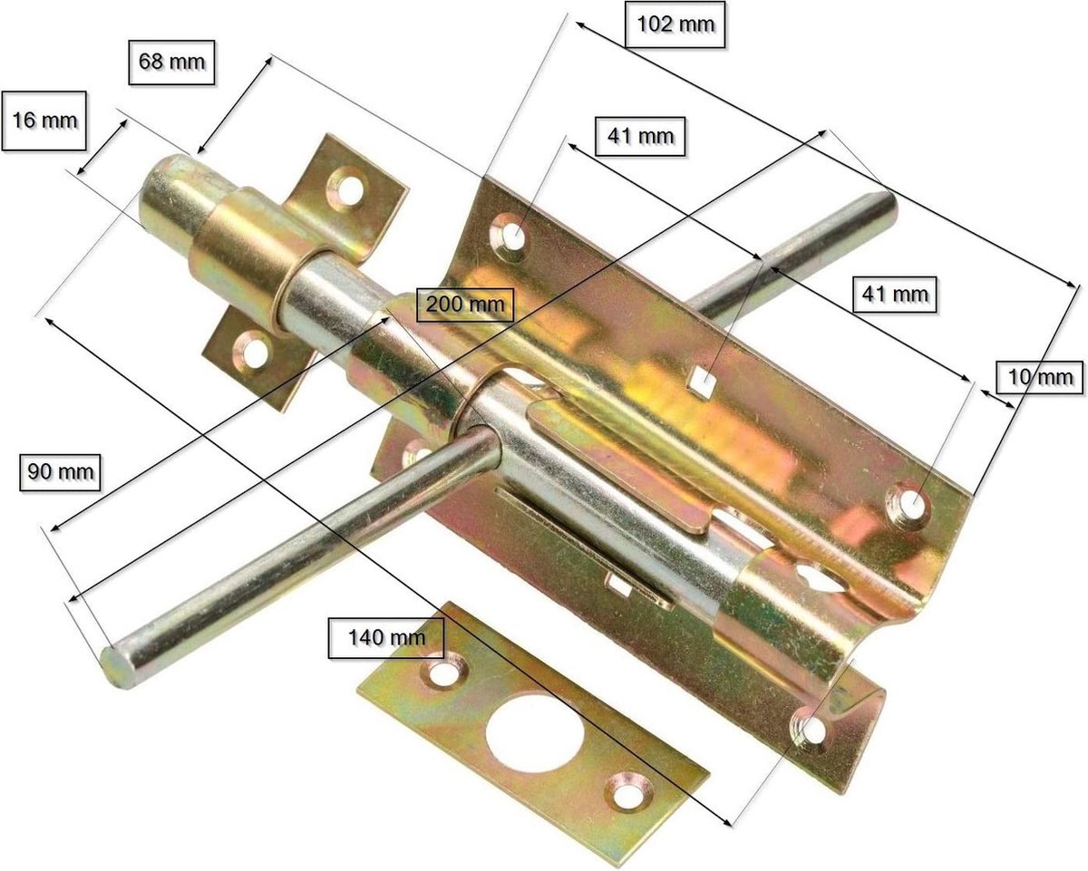 KOTARBAU® Deurgrendel boutgrendel 100 mm dubbelzijdig poortgrendel ...