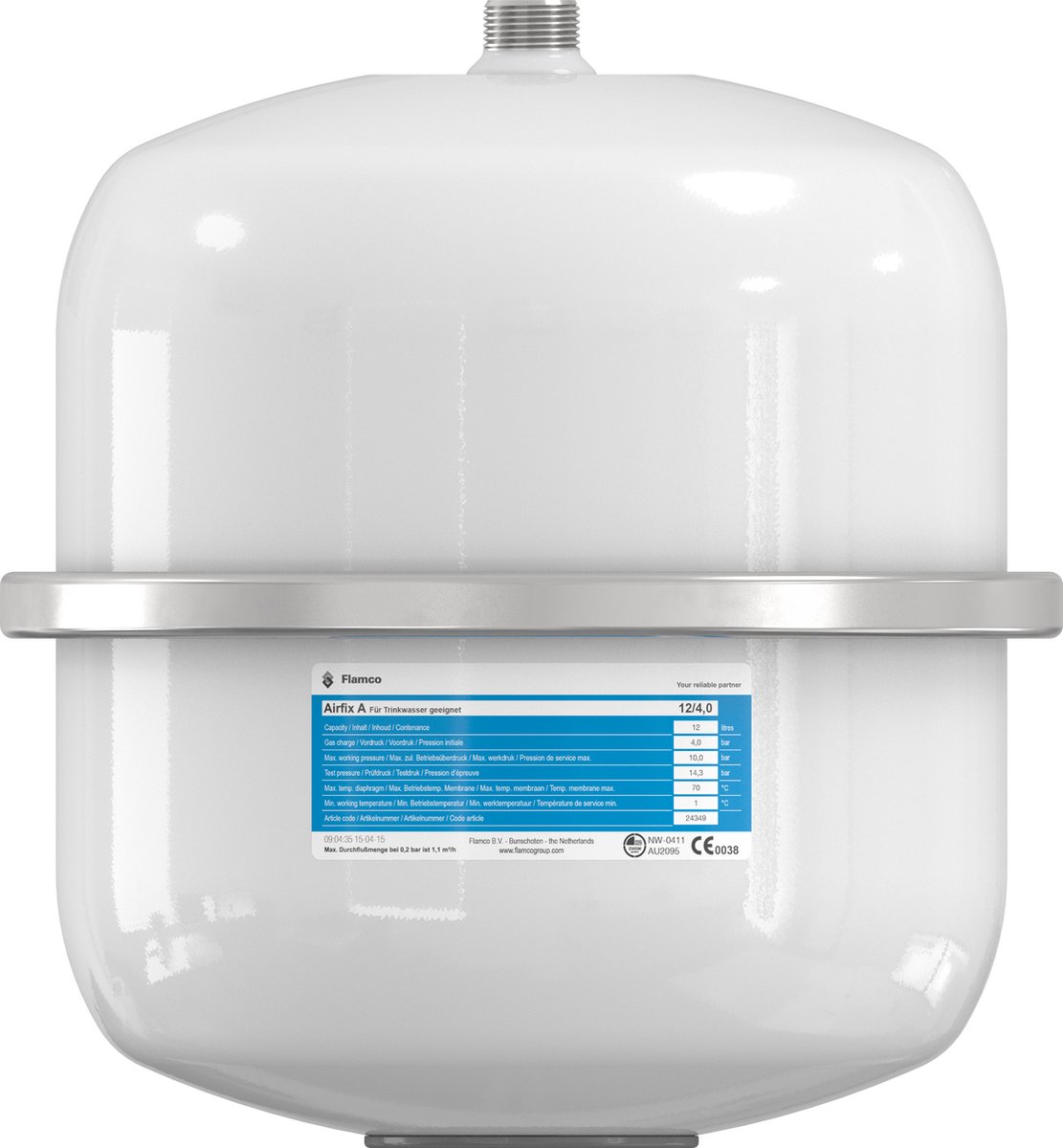 Flamco Airfix A MAG-W 12 liter / 3,0 bar expansievat drinkwater ...