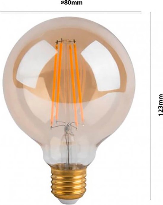 LED Lamp - Filament Rustiek Globe - E27 Fitting - 5W - Warm Wit 2700K ...