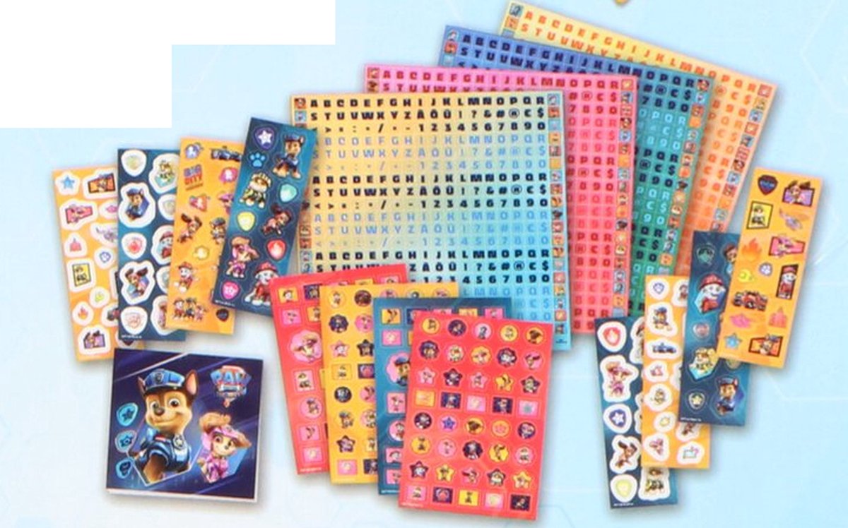 Paw Patrol Sticker Set - 16 stickervellen en notieblokje - Super ...
