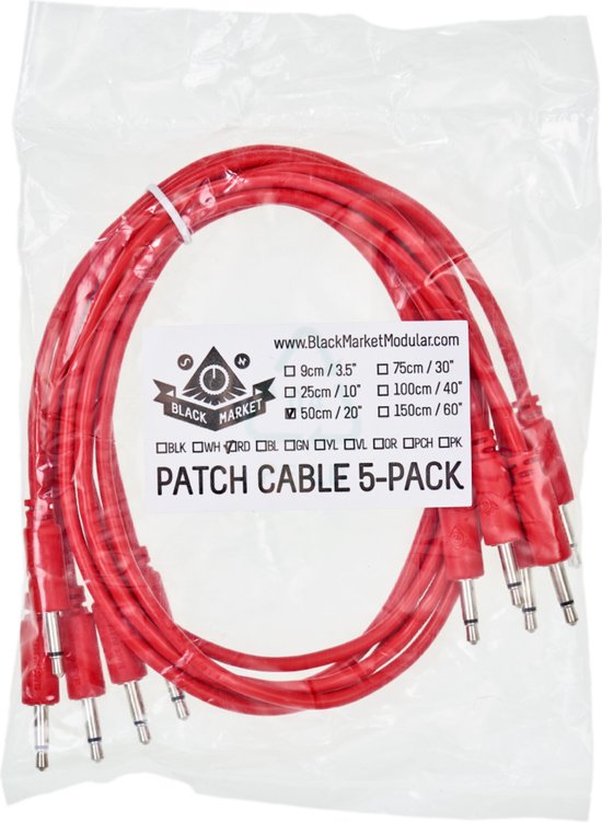 Black Market Modular Patch Cables 90mm Red (5-Pack) - Patchkabel | bol.com