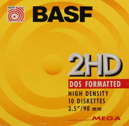 BASF HD-MF2 Mega HD DOS Formatted Diskette 10-pack Vintage | bol.com