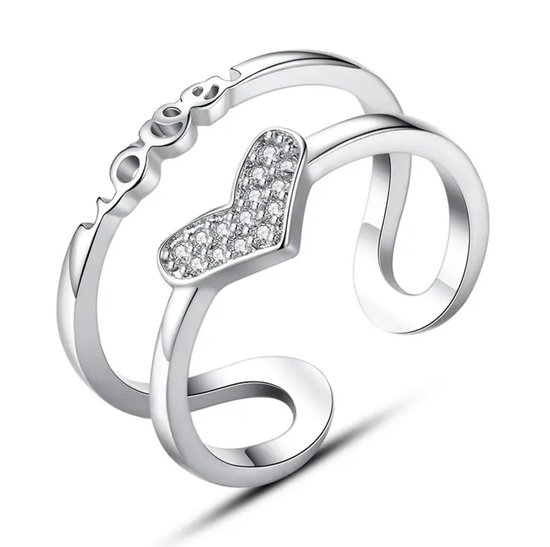 Ring dames | zilveren dames ring | 925 zilver plated | Zirkonia ring ...
