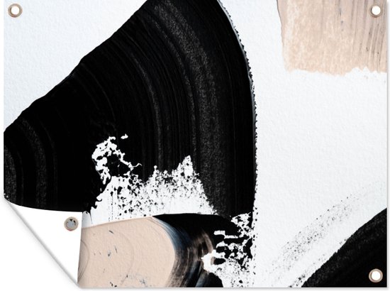 Tuinposter - Verf - Zwart - Abstract - Pastel - Poster voor buiten ...