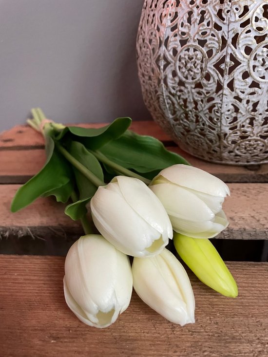 tulpen real touch Wit - Kunstbloemen - kunst bloem - tulp | bol