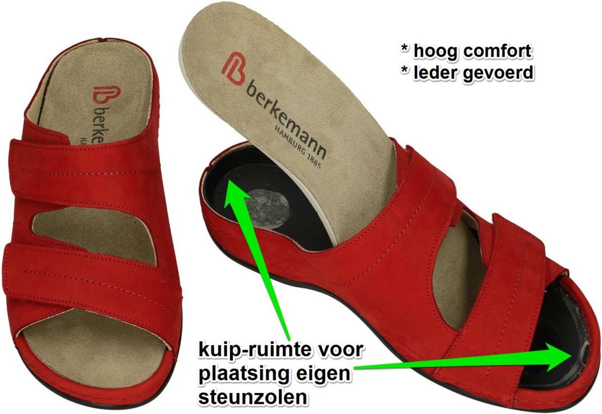 Berkemann -Dames - rood - slippers & muiltjes - maat 37.5 | bol