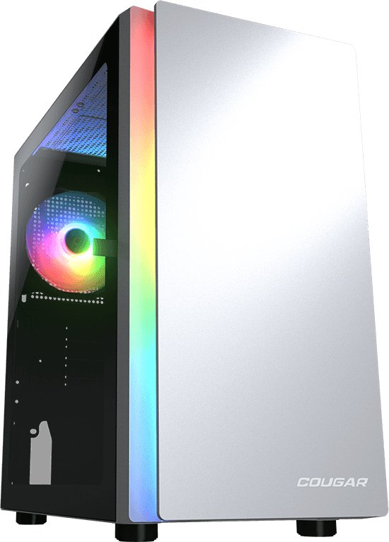 Cougar Purity RGB White Mini Tower PC Gaming behuizingen met ARGB Fan ...