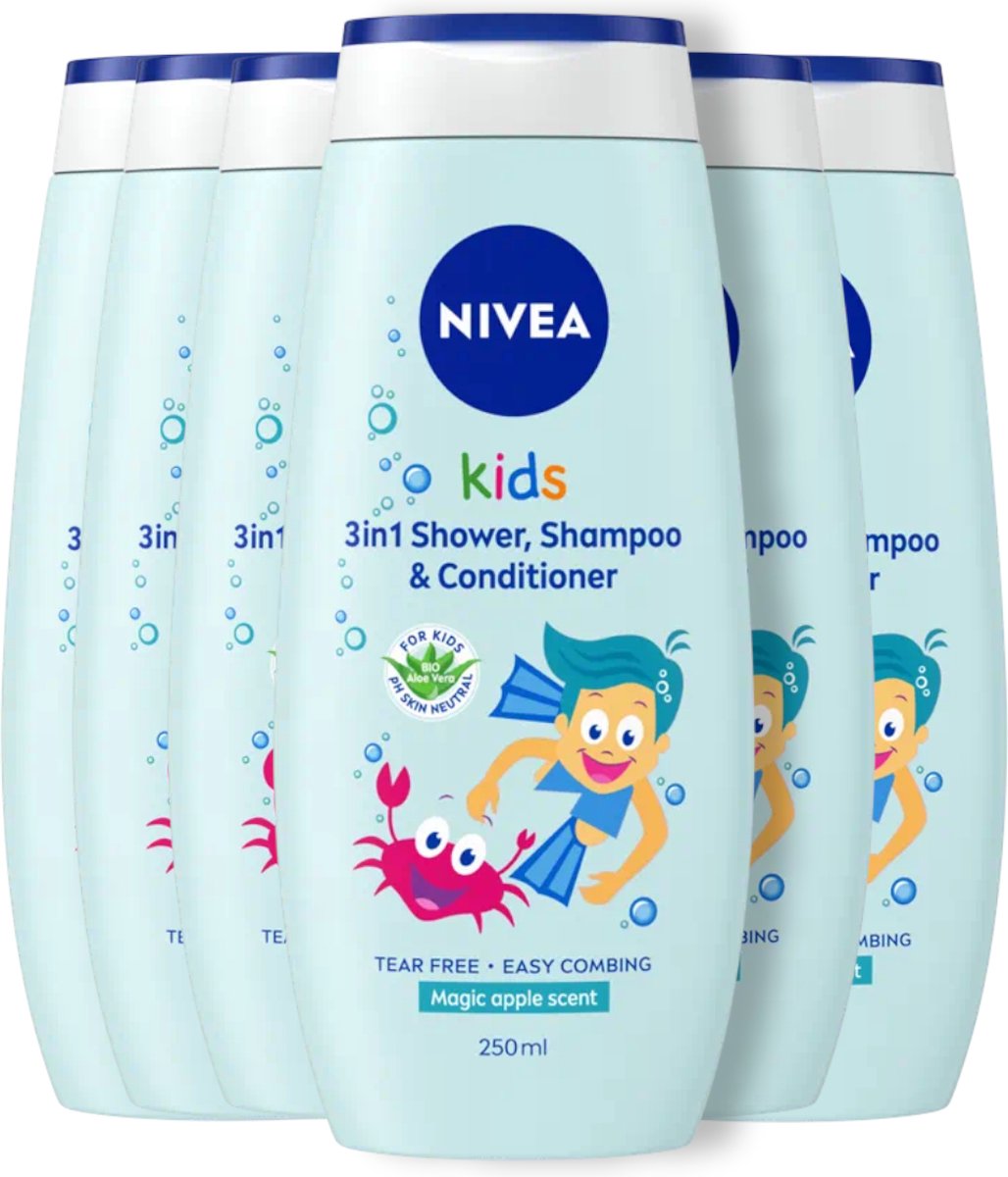 NIVEA Kids 3 in 1 Douchegel, Shampoo & Conditioner - Appelgeur ...