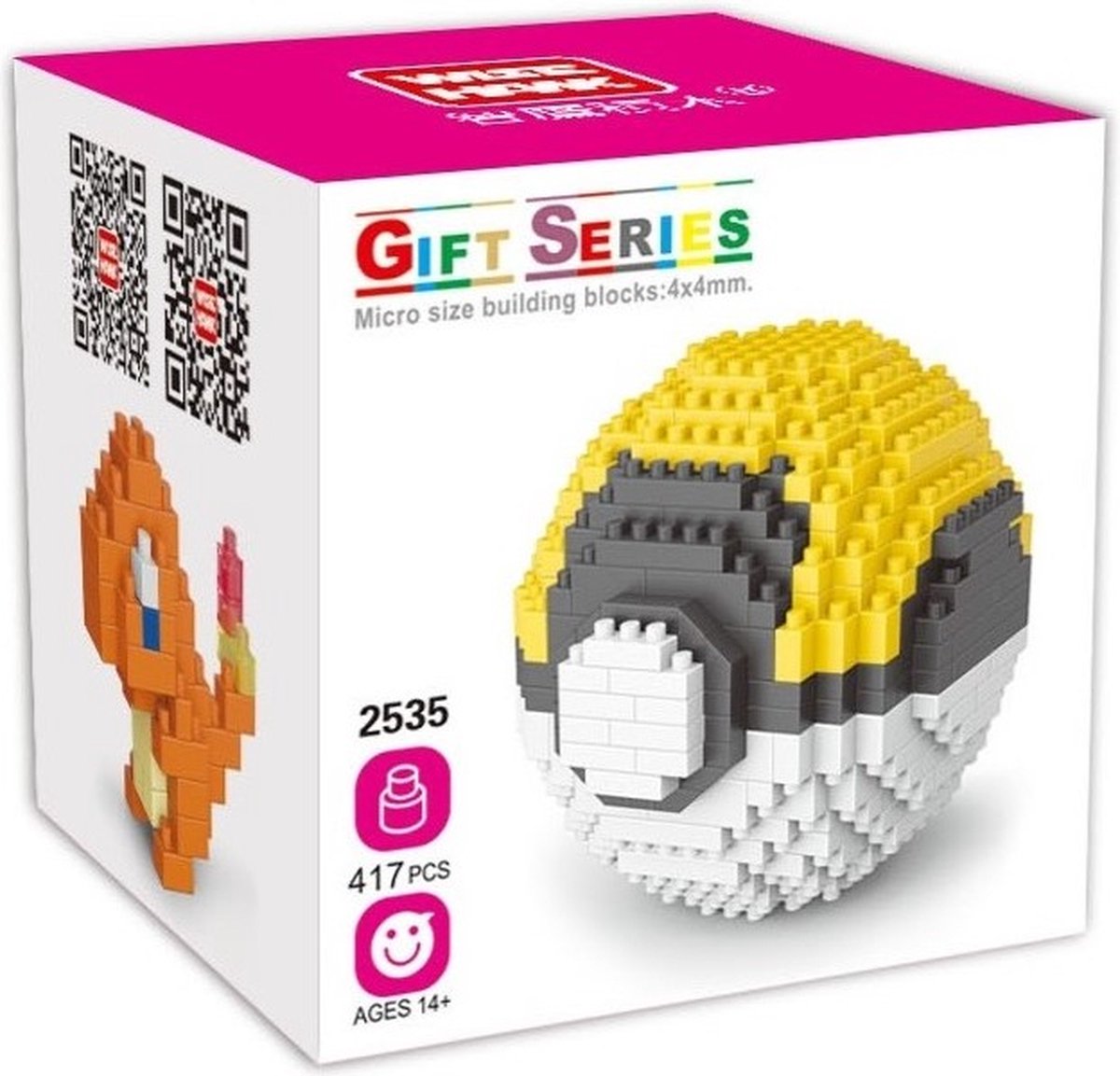 Charmander Nanoblock Pokéball - 417 blocks - Miniblocks speelgoed ...