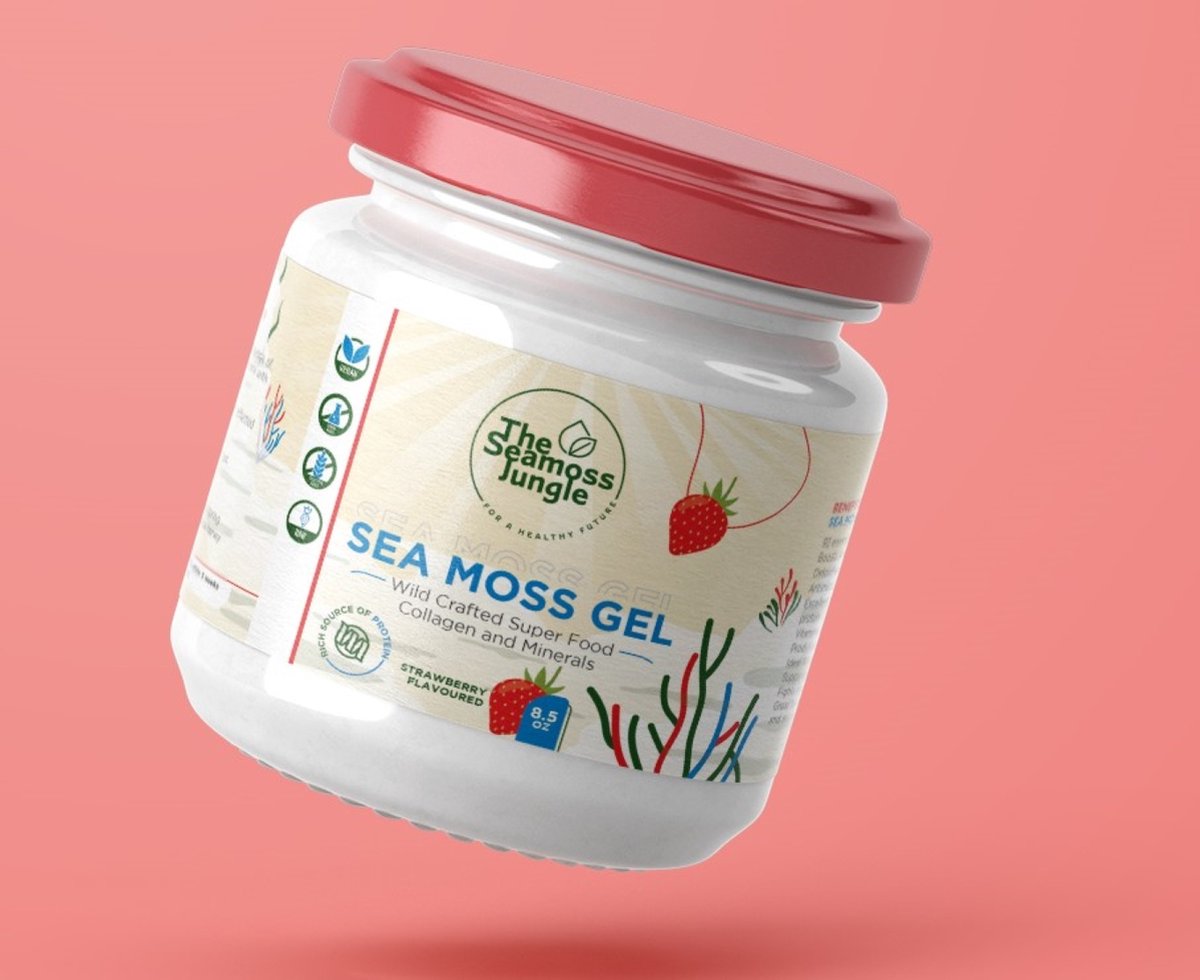Sea Moss gel - Aardbei - Saint Lucia - 100% Wildcrafted - Zeemos ...