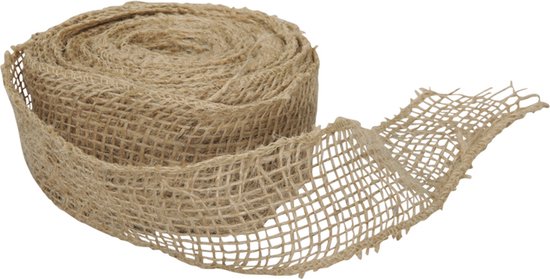 Verpakkings Lint - Pak á 6 Rol Jute Net Ribbon (4cm) Natural 10m. | bol.com