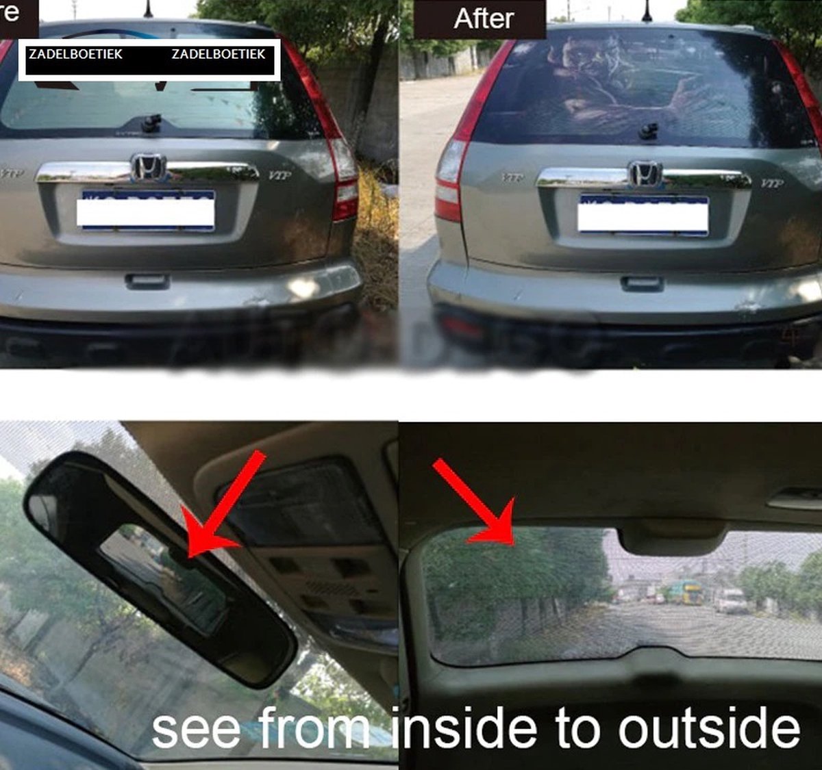 Achterruit sticker - auto - 55 x 135 cm - kat - poes - vinyl - PVC - 3D ...