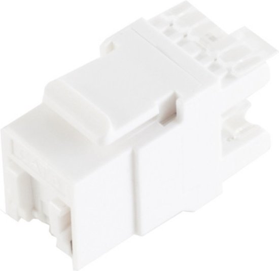 UTP CAT6 Gigabit Keystone module RJ45 - LSA - met afsluitcover / wit | bol