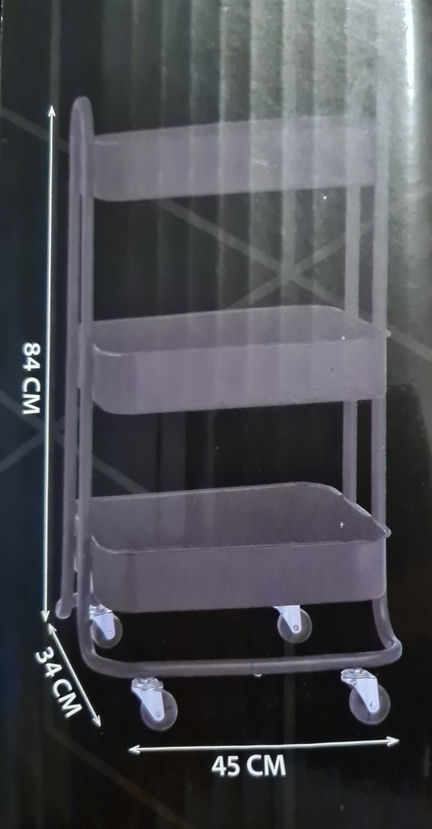 Multifunctionelle trolley - Zwart - kast op wieltjes – kar op wielen ...