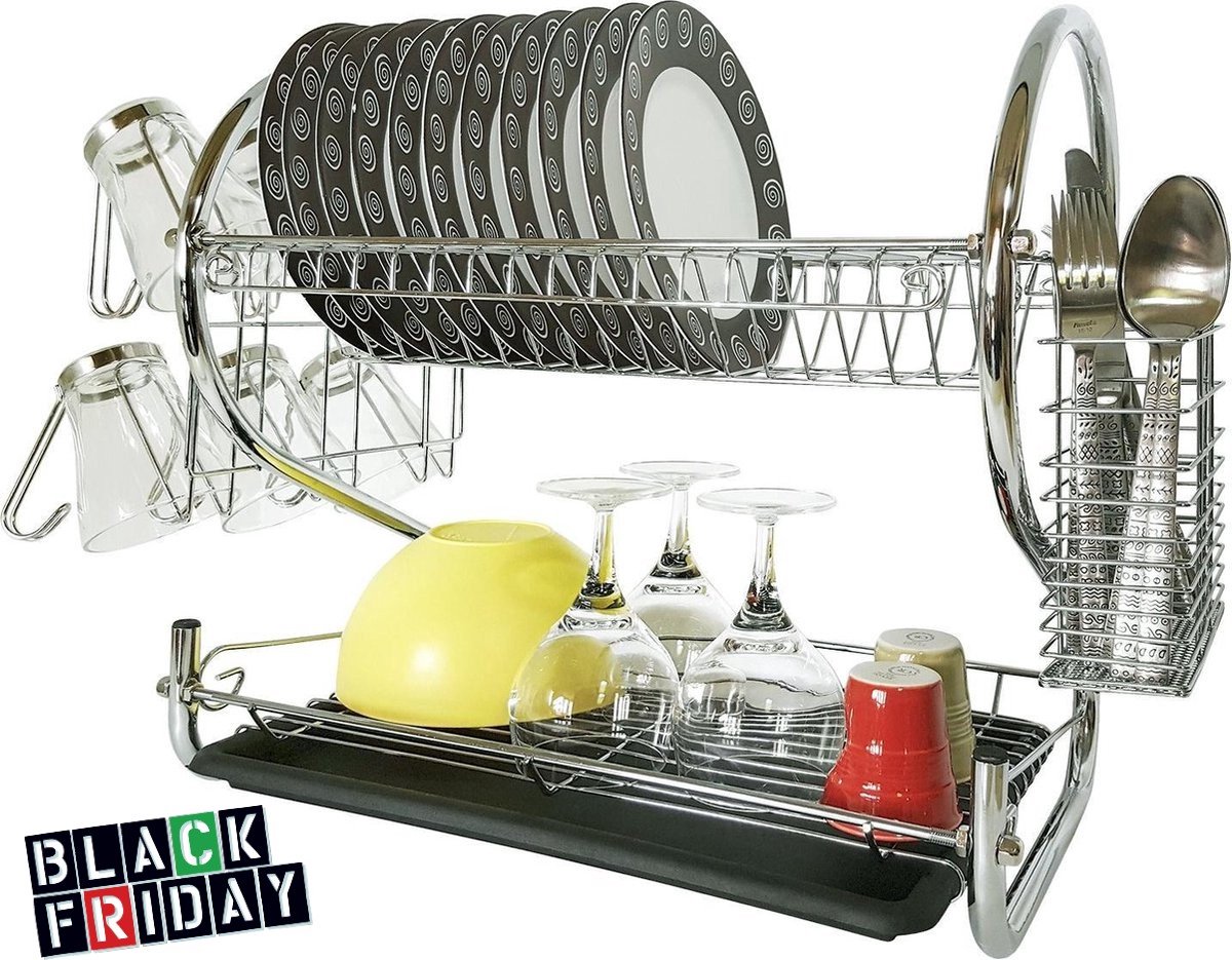 Borvat® | Luxe Metalen Afdruiprek Met Lekbak | Afwas Druiprek ...