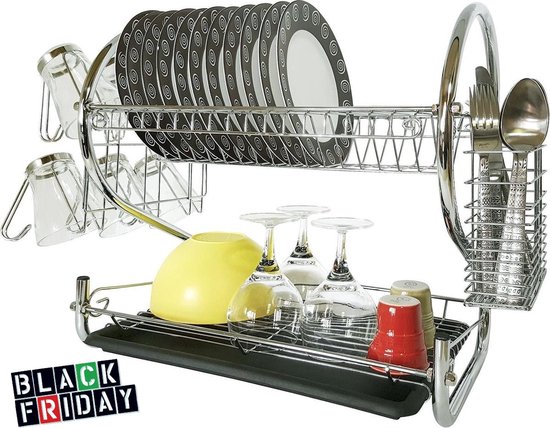 Borvat® | Luxe Metalen Afdruiprek Met Lekbak | Afwas Druiprek ...