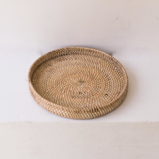 Rotan dienblad 30 cm white wash | bol.com