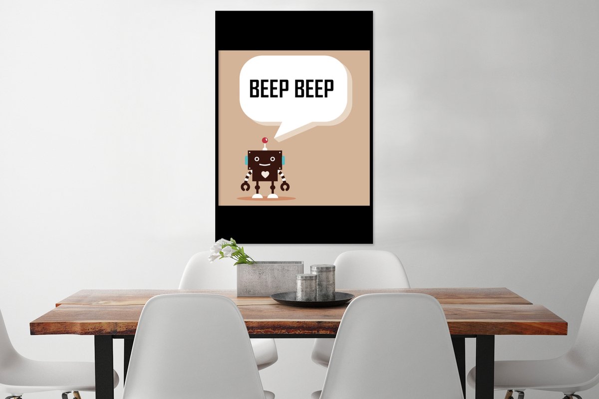 Poster in fotolijst kinderen - Spreuken - Quotes - Beep beep - Robot ...