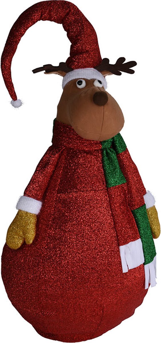 Happy Kerst Rendier XXL - 120cm - met LED lampjes - timer - geschikt ...