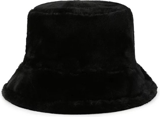 Bucket hat Teddy - Soft Winter Hoed Muts M/L - Zwart | bol.com