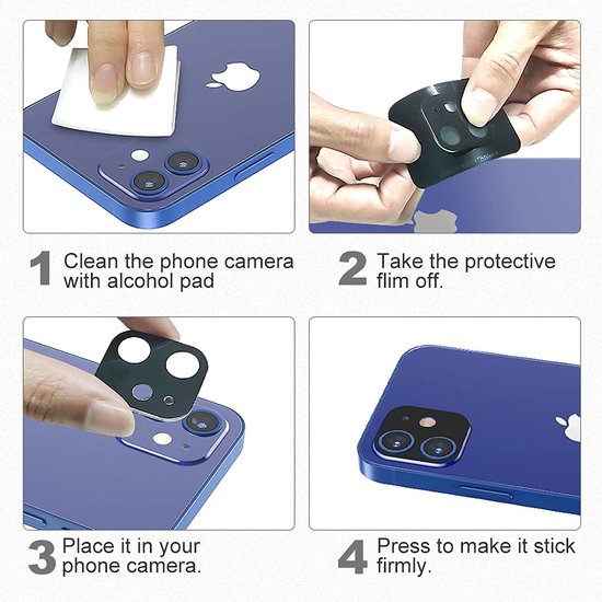 Apple iPhone 12 Mini Camera Lens Glass Protector - Zwart | bol.com