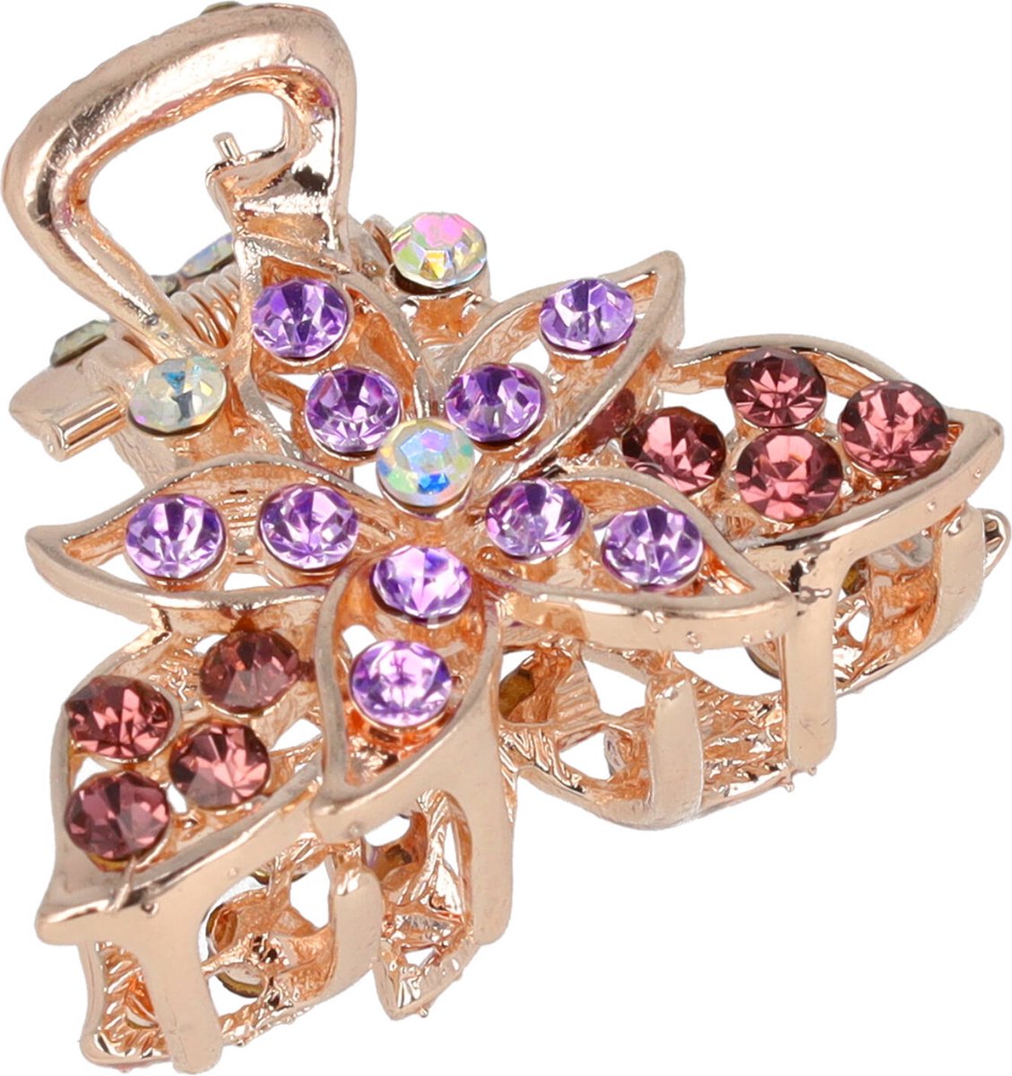 Haarspeld Klem Bloem Metaal Strass 3cm Paars Haarklem Haarclip | bol.com