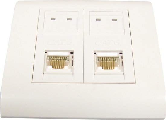 BeMatik - 80x80 wand- of gootdoos met 2 RJ45 UTP Cat.6 568B | bol