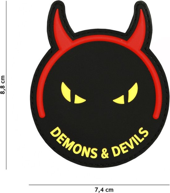 Embleem 3D PVC Demons & Devils Zwart/Geel | bol