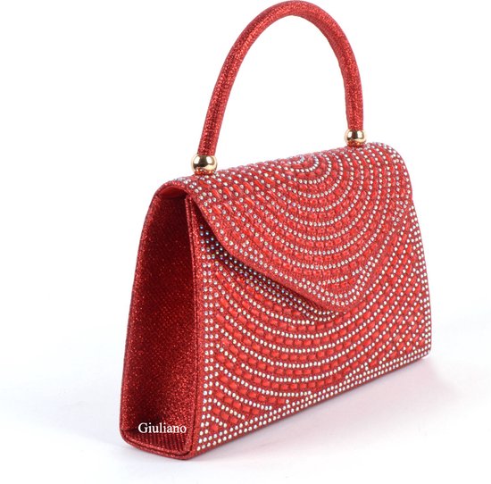 Giuliano handtasje steentjes - rood | bol