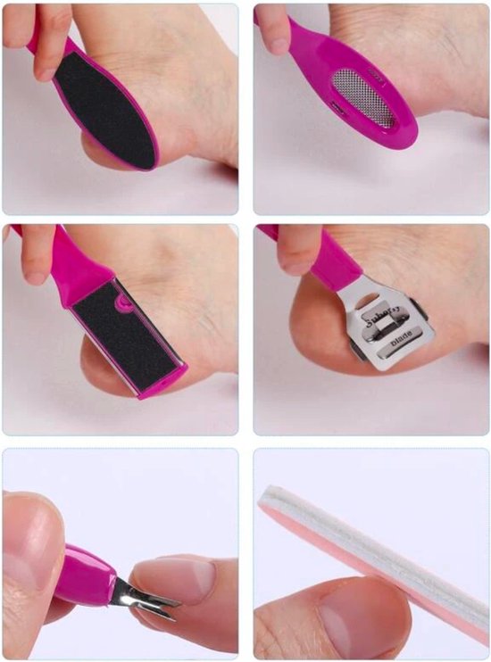 BeautyFitXL® - Eelt Verwijderaar 6 delig + opberg bag - Eeltschaaf ...