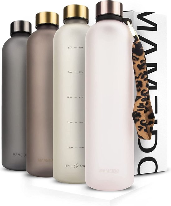 MAMEIDO Gourde, 1 litre, étanche, gazéifiée, sans BPA, marquage de l ...