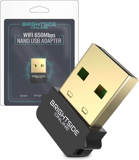Brightside Online WIFI Nano Adapter 650 Mbps - USB Adapter - WiFi Ontvanger - 2,4 & 5 Ghz | bol.com