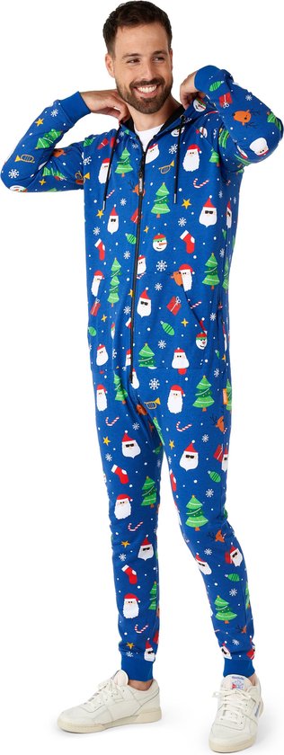 OppoSuits Festivity Blue - Heren Onesie - Kerst Onesie - Blauw - Maat ...