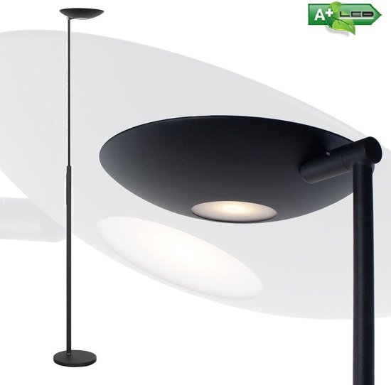 Staande lamp Geneva led | 1 lichts | zwart | metaal | 184 cm hoog ...