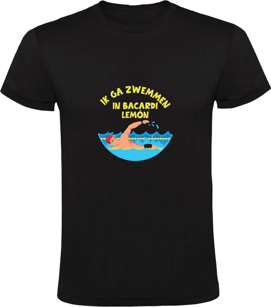 Ik ga zwemmen in Bacardi Lemon Heren t-shirt | Bacardi Limon | Mart Hoogkamer | bol.com