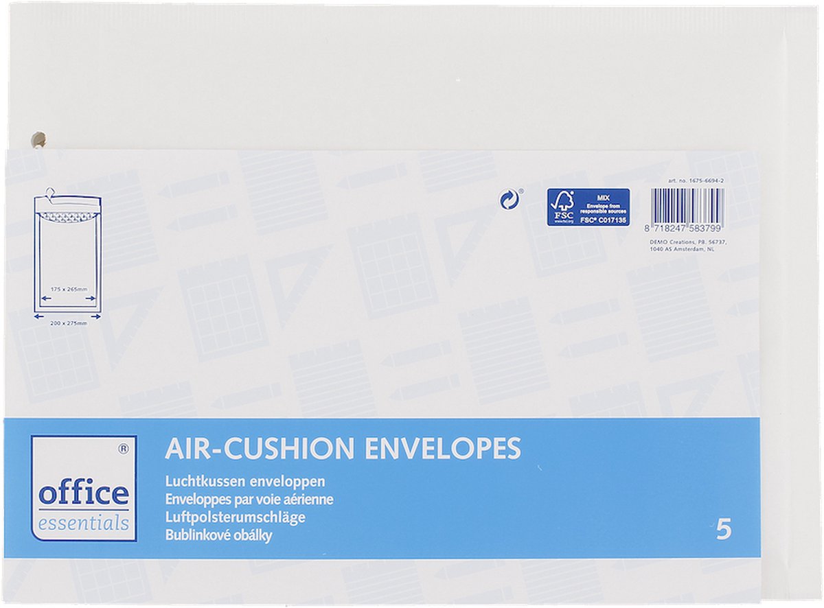 Bubbel envelop 5 stuks 175 mm x 265 mm | bol.com