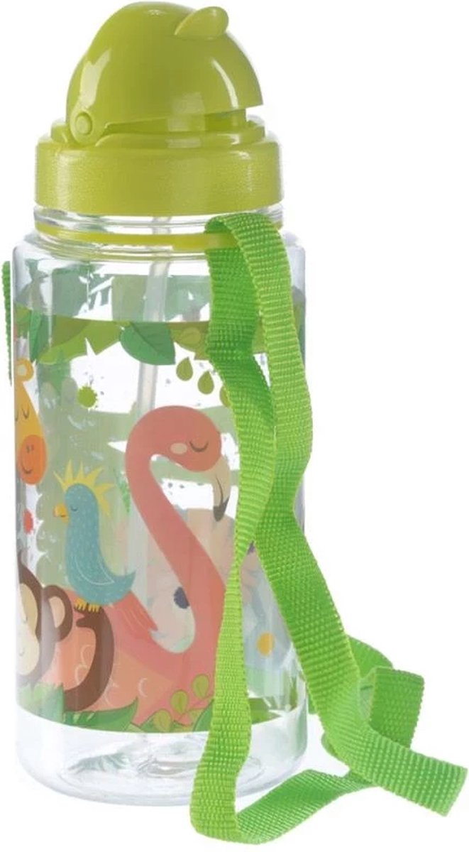 Drinkfles met rietje wilde dieren - Puckator | bol.com