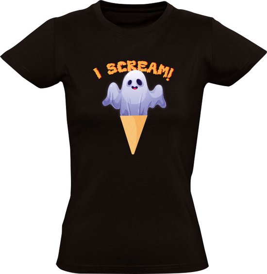 I scream Dames T-shirt | Halloween | oktober | spook | ijs | Zwart | bol