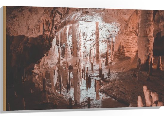 WallClassics - Hout - Bruine Grot met Stalactieten en Stalagmieten ...
